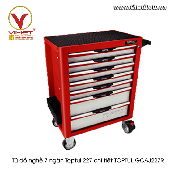 Tủ đồ nghề 7 ngăn Toptul 227 chi tiết -Model GCAJ227R - Vimet Corp