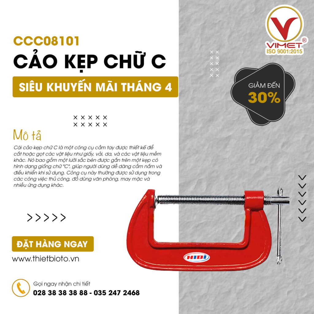 Cảo kẹp chữ C 200mm CCC08101 - Vimet Corp